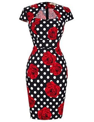 Grace Karin etuikleid Knielang bleistiftkleid Pencil Kleid 50s Vintage Retro Kleid S CL7597-11