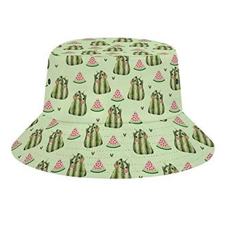 Generic Grenouille Pastèque Bob Chapeau Léger Chapeau De Pêcheur Unisexe Casquettes Visières pour Chasse Été Hommes