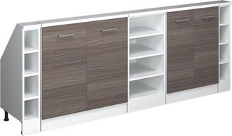 Vicco Ensembles de meuble de rangement sous pente Rion, gris noble/blanc, Lot de 5, Vicco