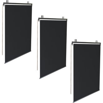IDMarket 3er-Set Rollos B.124 x h. 225 cm f&uuml;r Pergola schwarz