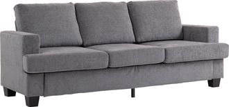 HOMCOM 3-Sitzer Sofa, Couch mit Armlehnen, Loungesofa mit Chenille-Optik, Stahlrahmen, Gepolstert Polstersofa für Wohnzimmer, Schlafzimmer 213 x 82 x 90 cm, 