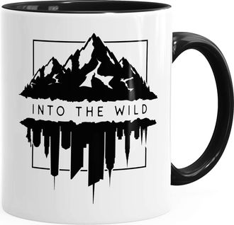 Autiga Kaffee-Tasse Into The Wild Berge Skyline Tee-Tasse schwarz unisize