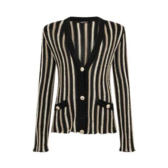 Roberto Cavalli Cardigan mit laminierten Streifen - - Knitwear - Damen - Schwarzk - S