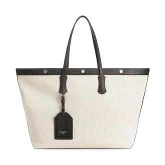 Dolce & Gabbana Homme, Sacs, Blanc, Taille: ONE Size Cabas en Toile et Garniture en Cuir