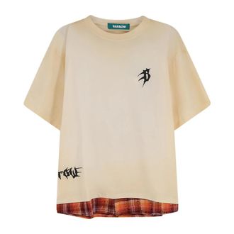 Barrow Barrow, Homme, Tops, Beige, Taille: M T-shirt &agrave; Manches Courtes et Col Rond