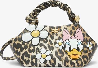 Ganni Kleine Bou-Tasche mit Leopardenmuster und Daisy-Duck-Print braun
