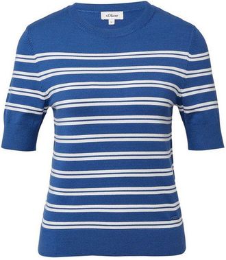 s.Oliver Kurzarmpullover Strickpullover Kurzarm-Strickpullover aus Viskosemix