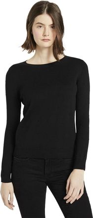 Tom Tailor Damen Punkte Pullover, 14482-Deep Black, S