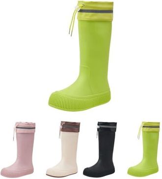 Generic Wellington Bottes de pluie en caoutchouc mi-mollet confortables doubl&eacute;es en peluche Chelsea Bottes de jardin imperm&eacute;ables antid&eacute;rapantes avec fermetur