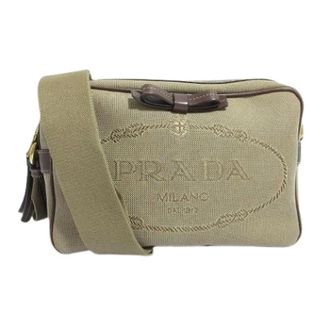 Prada Sac bandouli&egrave;re Pre-owned Logo Jacquard en toile - Femme - Pre-owned - Beige - Taille: ONE Size