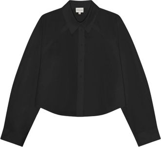 Birgitte Herskind Femme, Blouses et Chemises, Noir, Taille: 36 FR Cropped Poplin Shirt