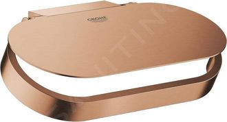 GROHE Porte papier toilette Grohe SELECTION avec couvercle or rose vif bross&eacute;