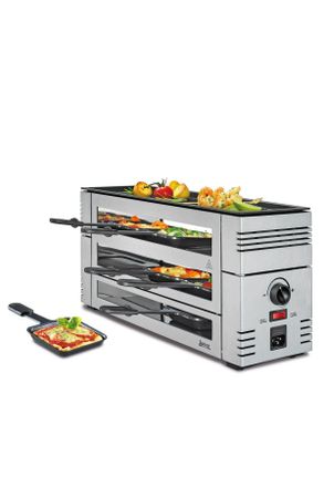 Spring Raclette-Grill PizzaRaclette6, Silber, Metall, 16x21.5x46 cm, Temperaturregler, Ein/Aus-Schalter, Grills & Outdoor-K&uuml;chen, Elektrogrills