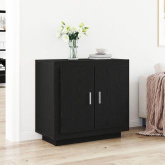 vidaXL Sideboard Schwarze Eiche 80x40x75 cm Ingenieurholz - Vidaxl