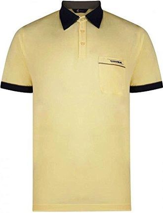 Gabicci Vintage 1973 Polo en jersey à motifs contrastés avec col et poignets, Jaune doré, M