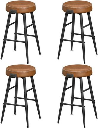 Vasagle Vasagle - Collection Echo Tabouret de Bar, Lot de 4, Chaise de Cuisine, Si&egrave;ge Haut, en pu avec Coutures, Hauteur Assise 63 cm, pour Cuisine, Bar &agrave;