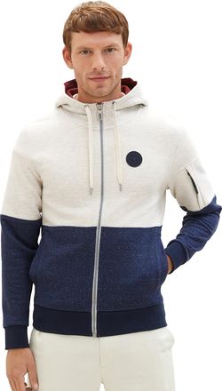 Tom Tailor Herren Colorblock Hoodie Sweatjacke