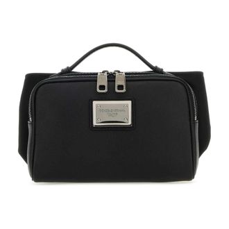 Dolce & Gabbana Homme, Sacs, Noir, Taille: ONE Size Sac Ceinture en Cuir Noir &Eacute;l&eacute;gant