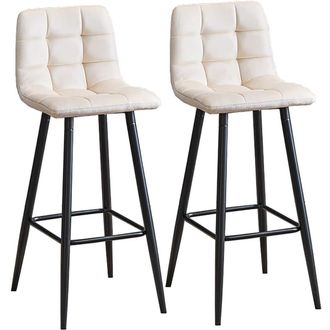 Generic 2er-Set Tresenhocker, hohe Barhocker, 65 cm Sitzh&ouml;he, weiche R&uuml;ckenlehne und Metallbeine