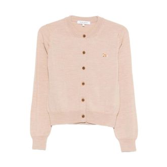 Maison Kitsun&eacute; Femme, Pulls, Rose, Taille: 36 FR Baby Fox Cardigan