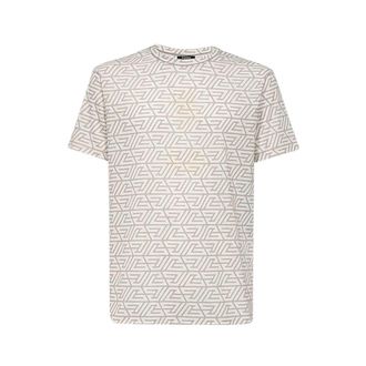 Balmain Bedrucktes Monogramm-Pyramiden-T-Shirt - - Tops - Herren - Beige - S