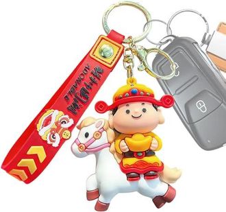 Generic Year of The Horse Bag Charm - Pendentif en silicone 2026 - Porte-cl&eacute;s en forme de cheval mignon - Pour femme, fille, enfant, sac &agrave; dos, voiture, burea