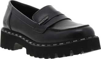 Mustang Jeans Mocassins noirs à talon décroché bas et à slip-on avec une semelle crantée - Taille numeric_41