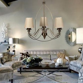 Opviq Elegant Adjustable Chandelier, Metal Body, 60 cm Diameter, 60-90 cm Height | E14 Socket, Max 40W | American Traditional Glam Design for Home Decor