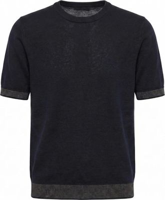 PESERICO Homme, Tops, Bleu, Taille: S T-shirt en lin et coton