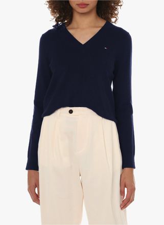 Tommy Hilfiger Pull col V en coton m&eacute;lang&eacute;