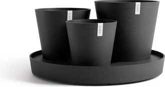 Ecopots Dubai Dunkelgrauer Blumentopf - L 56,5 cm x H 30,7 cm - Innen- und Au&szlig;enbereich