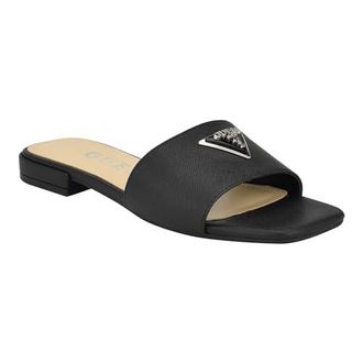 Guess Sandales plates Tamed pour femme, Noir 001, 39 EU