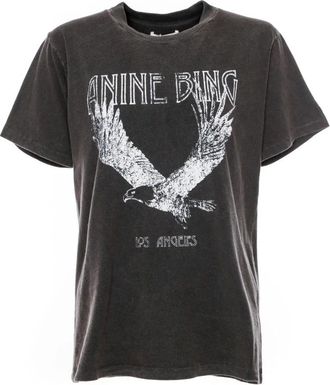 Anine Bing Homme, Tops, Noir, Taille: S T-Chemises