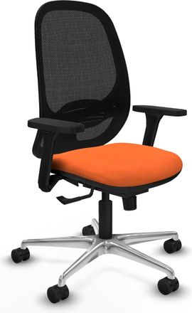 Piqueras y Crespo B&uuml;rostuhl mit 3D-Armen, h&ouml;henverstellbare Lendenwirbelst&uuml;tze, ausgestattet mit 3 Positionen und Schneideschaum, mit Rollen von 65 mm, Nylon, Schwarz/O