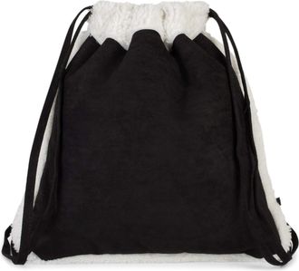 styleBREAKER Turnbeutel mit weicher Oberfläche und gefüttert mit Teddyfell, Rucksack, Beutel, Unisex 02012309, Farbe:Schwarz