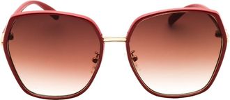 Guess Sonnenbrille Mit Braun-wei&szlig;em Farbverlauf Und Gl&auml;nzend Roten Gl&auml;sern