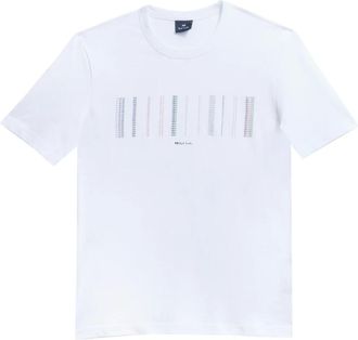 Paul Smith Homme, Tops, Blanc, Taille: 2XL T-shirt Stitch Stripes