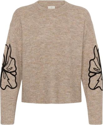 Kaffe Rundhals-Strickware - - Knitwear - Damen - Beige - XL