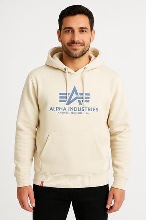 Alpha Industries Kapuzensweatshirt ALPHA INDUSTRIES Basic Hoody, Herren, Gr. XXL, wei&szlig; (vintage wei&szlig;), angeraute Sweatware, Obermaterial: 80% Baumwolle, 20% Polyester,