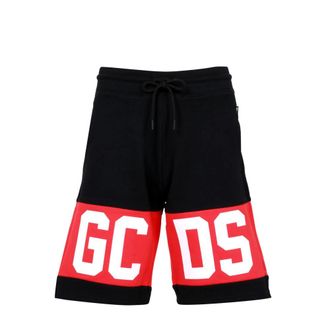 GCDS Schwarze Baumwoll-Shorts mit elastischem Bund - - Shorts - Herren - Schwarzk - 2XL