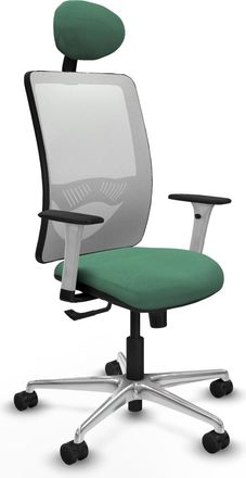 Piqueras y Crespo Zulema B&uuml;rostuhl, verstellbar, mit wei&szlig;en und schwarzen Armlehnen und festem Kopfteil, ausgestattet mit Sincro 3 Positionen und Schneideschaum, Wei&szlig;/S