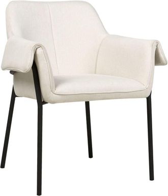 Beliani Sessel Hellbeige Stoffbezug mit Armlehnen Schwarzen Metallbeinen Modernes Retro-Design Wohnzimmer Ausstattung Sitzmöbel Polstersessel