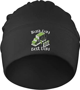 Generic Unisexe Bonnet dhiver Jour De Collecte des Ordures M&eacute;nag&egrave;res Meilleur Jour Gestion des D&eacute;chets Camion &Agrave; Ordures Bonnets De Ski Classique Bonnet &Agrave; Reve