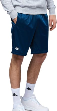 Kappa Herren Shorts in Größe XXL I Blaue Sporthose Logo & praktischen Seitentaschen I Aus pflegeleichtem Polyester I Kurze Hose mit elastischem Bund für Spo