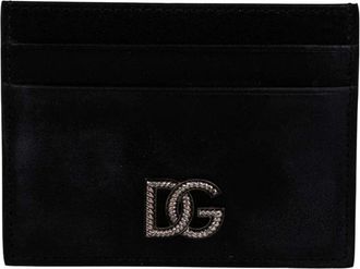 Dolce & Gabbana Homme, Accessoires, Noir, Taille: ONE Size Porte-cartes en cuir de veau