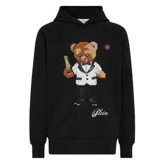 Philipp Plein Homme, Sweatshirts et sweats &agrave; capuche, Noir, Taille: M Sweat &agrave; capuche Teddy Waiter