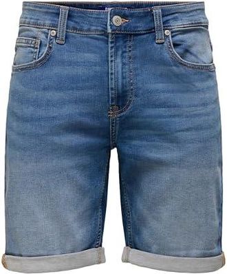 Only & Sons Short en Denim ONSPLY Taille Moyenne Regular Fit Shorts Medium Blue Denim L Medium Blue Denim L