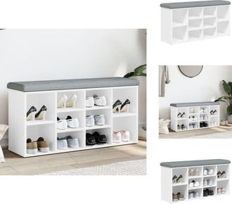 vidaXL Vidaxl - Banc à chaussures blanc 102x32x50 cm bois dingénierie - Banc Chaussure - Banc Entrée - Meuble Rangement - Banc Coffre - Rangement Chaussures