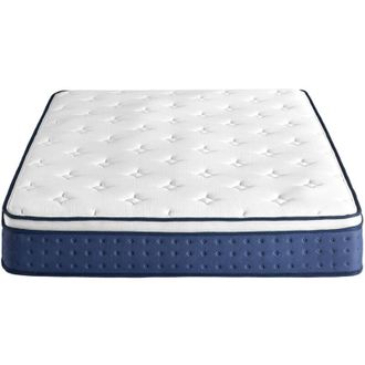 Vasagle Matelas &agrave; M&eacute;moire de Forme Gel, 140 x 190 cm, Hybride Ressorts Ensach&eacute;s, Soutien 7 Zones, Housse Respirante, Bleu