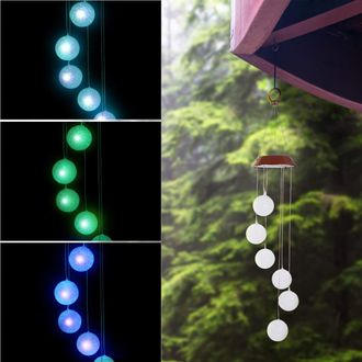 OSALADI Solar-Windspiele, Solarbetriebene Kugel-Anhänger-Ornamente, Outdoor-Farbwechsel-Windspiele zum Aufhängen, Balkon-Dekoration für Garten, Hof, Terrasse